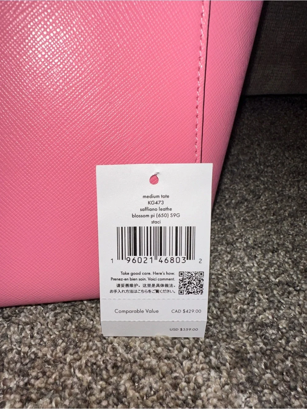 kate spade | Bags | Kate Spade Bright Pink Staci Saffiano Leather Tote ...